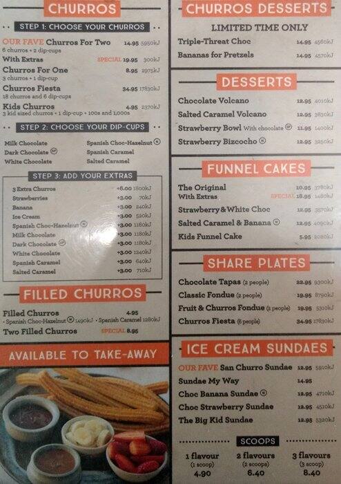 Chocolateria San Churro Menu, Menu for Chocolateria San Churro, North ...