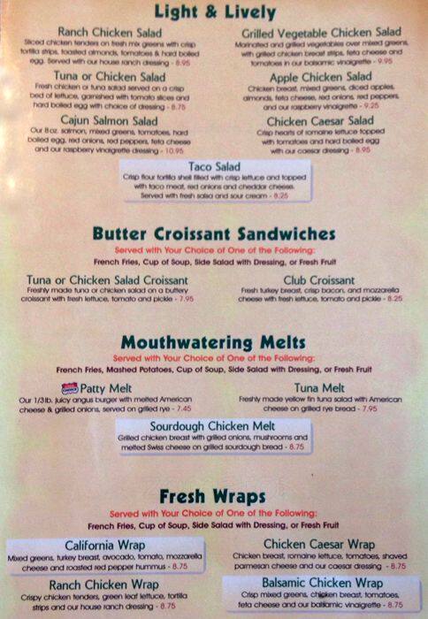Menu at Mid Cities Cafe, Bedford