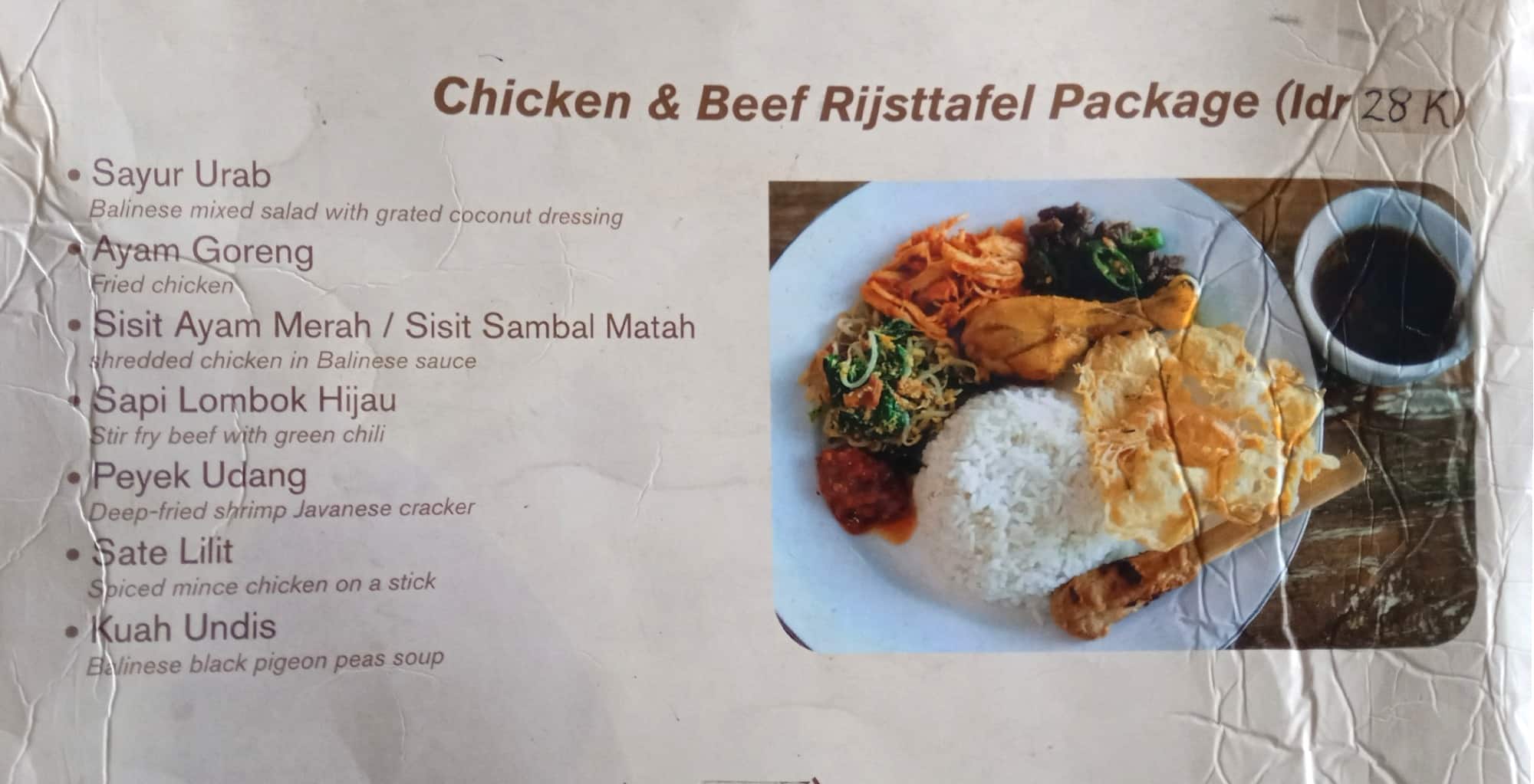 Menu at Kedaton Restaurant, Kuta, Jl. Raya Kuta No.62/3