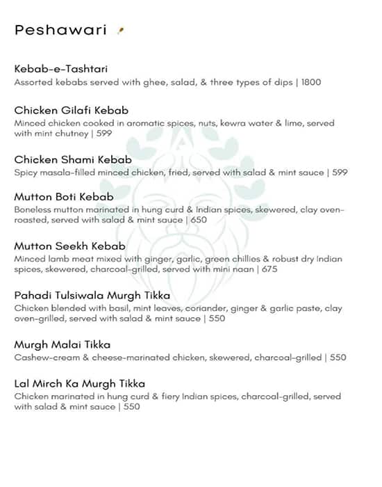 Menu of Adam's Ale, By Pass Road (North), Indore