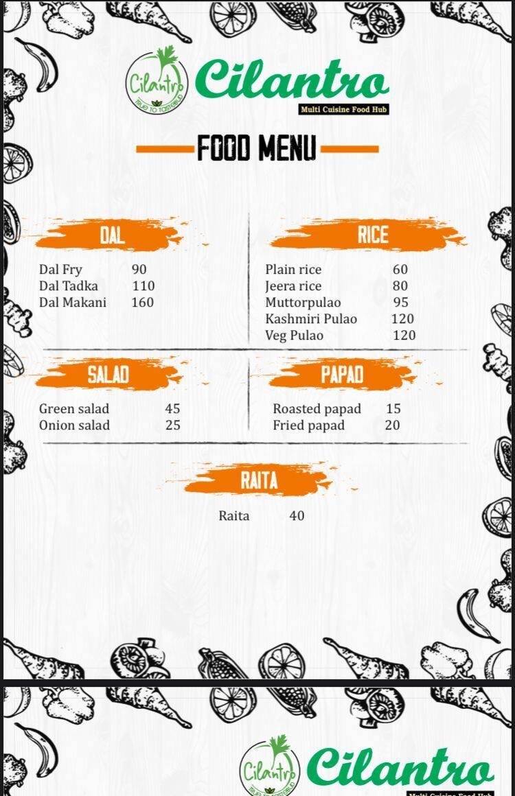 Menu at Cilantro- Multi Cuisine Food Hub, Patna