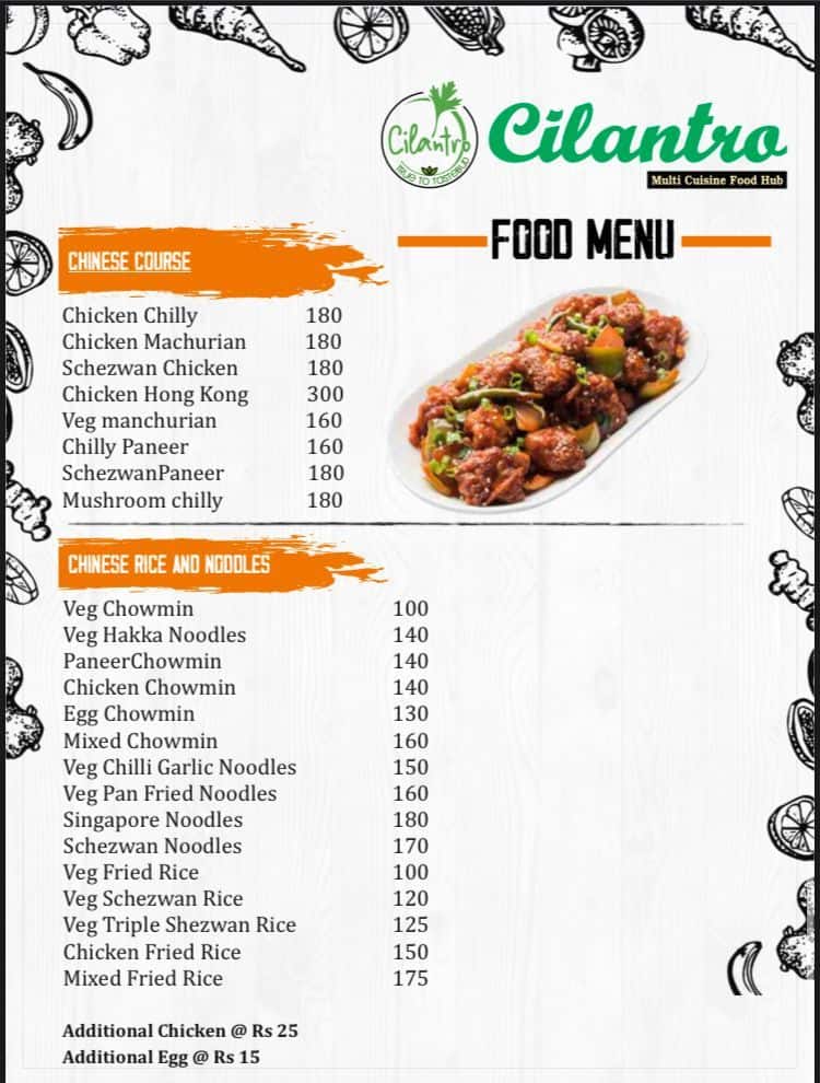 Menu at Cilantro- Multi Cuisine Food Hub, Patna