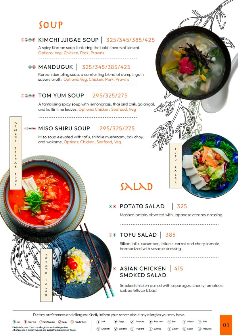 Menu of Korea Goa, Verna, Goa