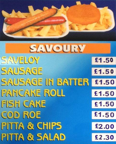 Menu at Captain Dorego III restaurant, London, Winchester Road