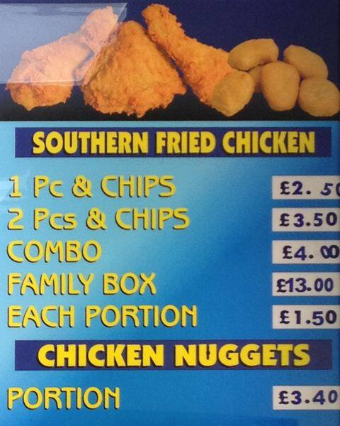 Menu at Captain Dorego III restaurant, London, Winchester Road