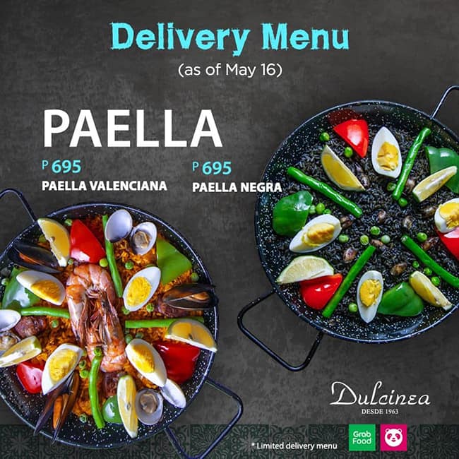 Menu at Dulcinea restaurant, Pasig, SM Megamall