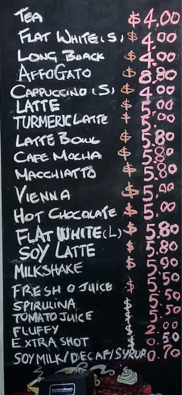 Menu at Brickworks Cafe, Auckland