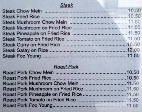 Menu at Sun Ning Takeaways fast food, Christchurch