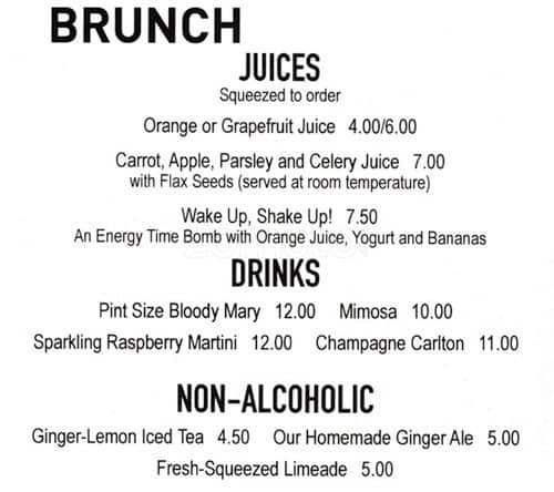 Menu at Noho Star restaurant, New York City