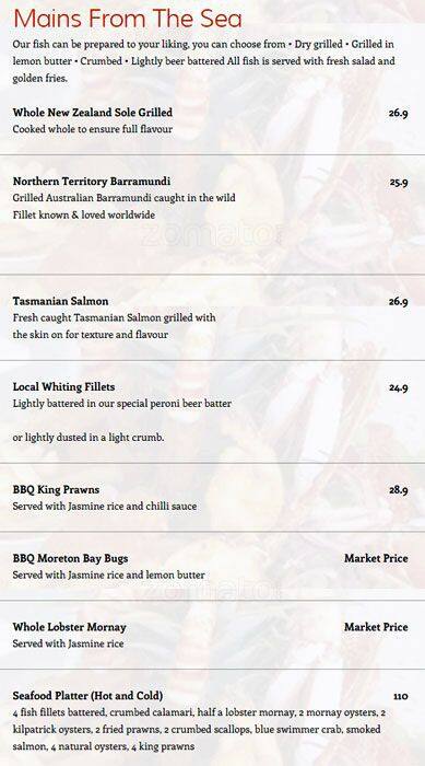 Menu at Aqua Front Restaurant, Labrador