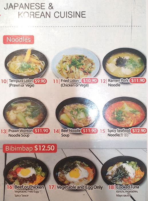 Menu at Fukuya fast food, Sunnybank Hills