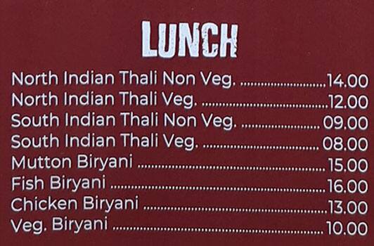 Menu at Red Fort Restaurant, Dubai