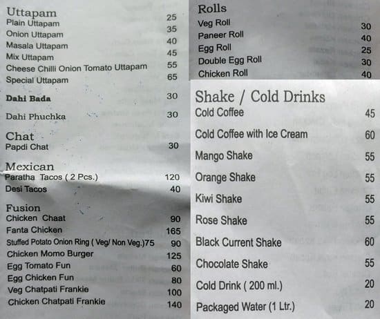 Menu at Spicy Kitchen, Kolkata, 58