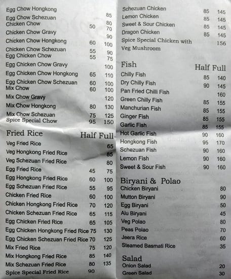 Menu at Spicy Kitchen, Kolkata, 58