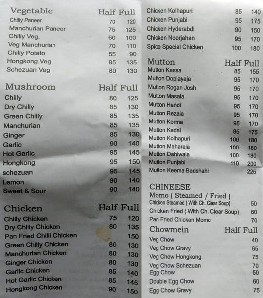 Menu at Spicy Kitchen, Kolkata, 58