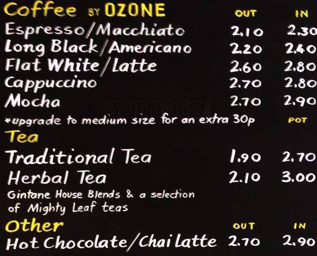 Menu at Seymour Store cafe, London