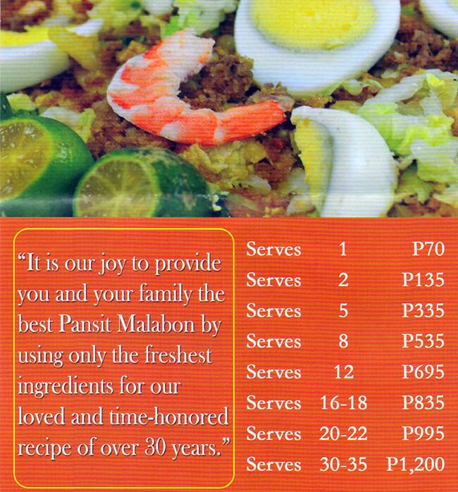Menu at Pansit Malabon by Country Noodles Retiro Branch restaurant ...