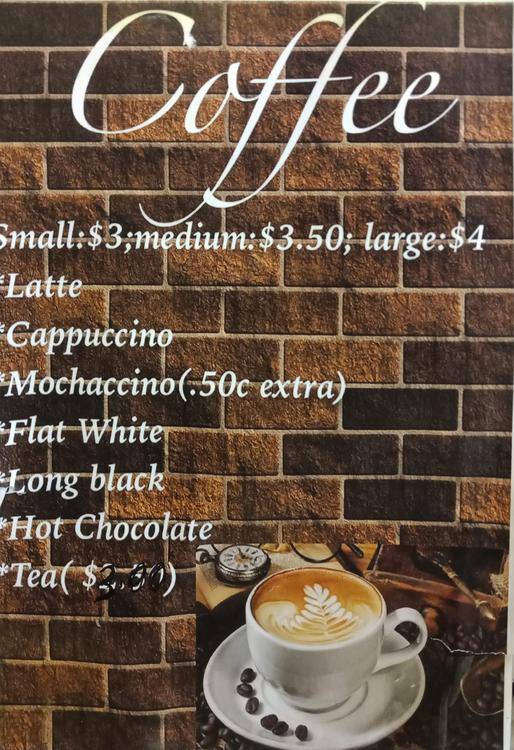 Menu at Dominion Bakery, Auckland, Dominion Rd