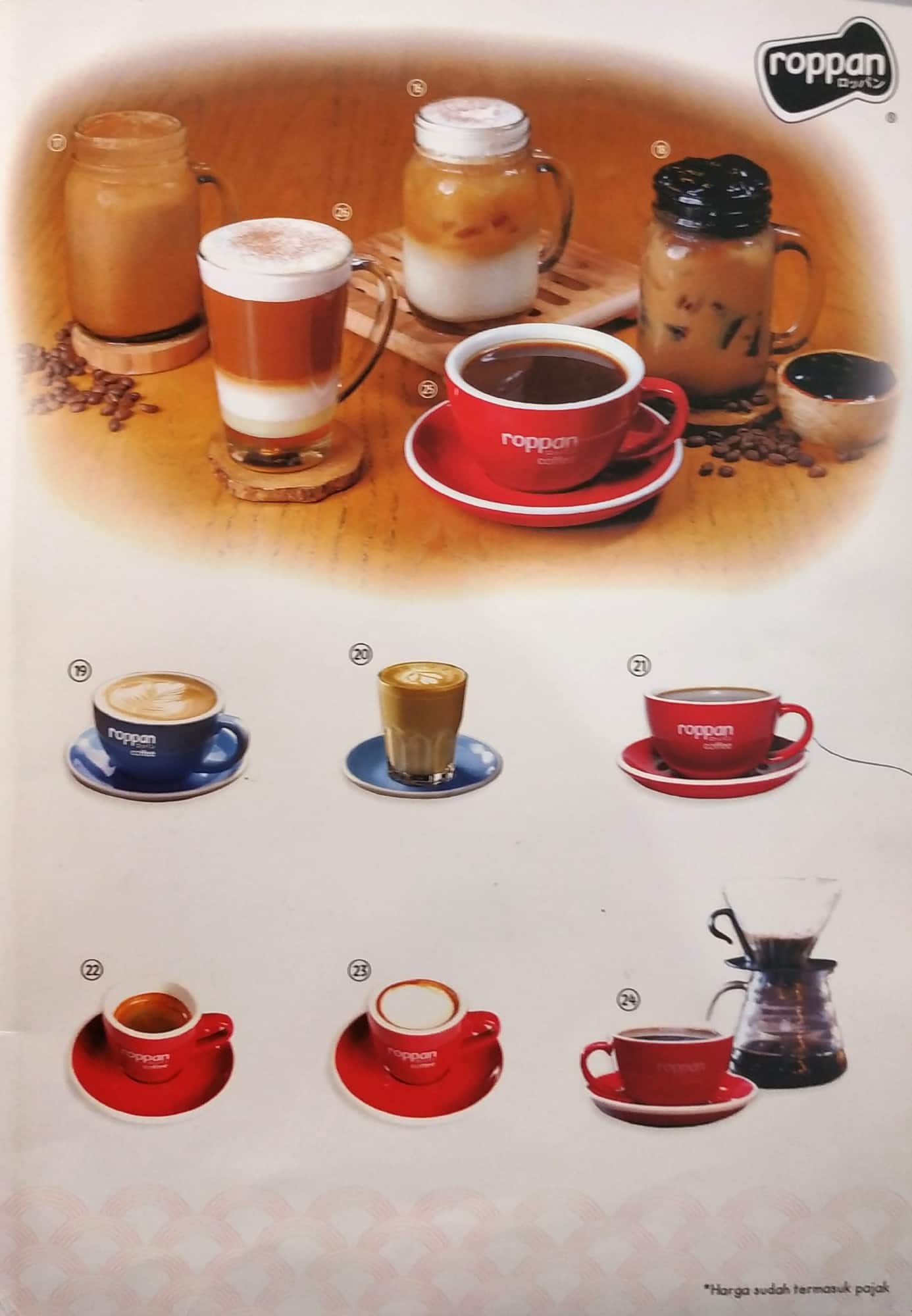 Menu at Roppan restaurant, South Jakarta, Jl. Warung Jati Barat No.39