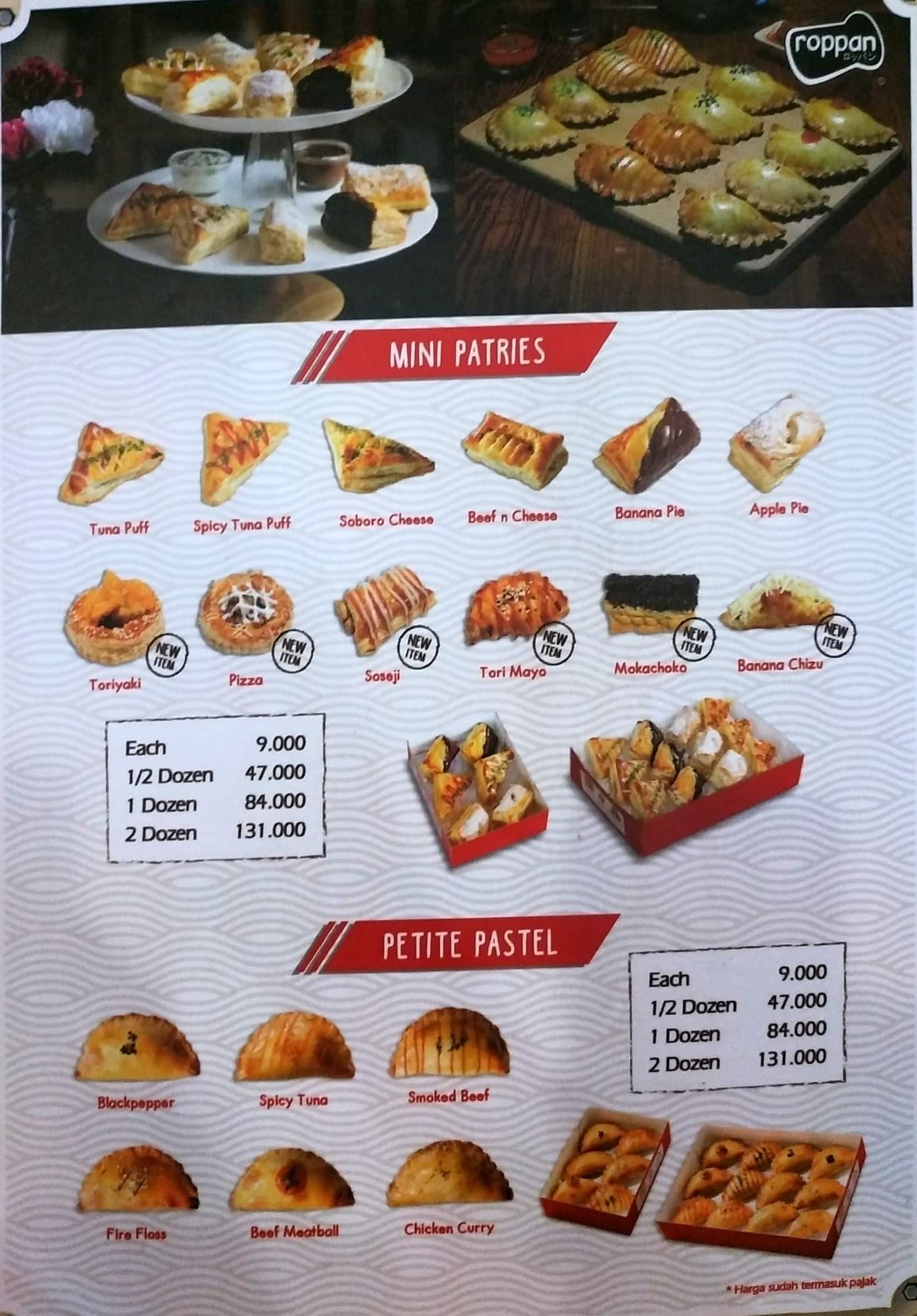 Menu at Roppan cafe, South Jakarta, Jl. Casablanca No.88