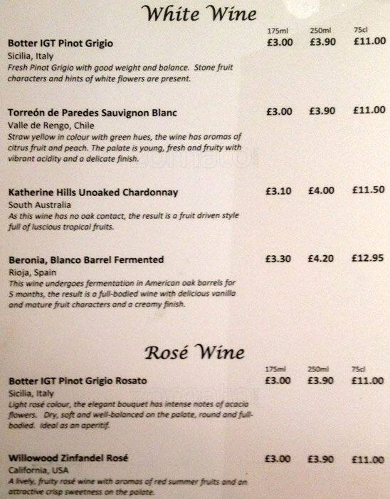 Menu at The Persevere pub & bar, Edinburgh