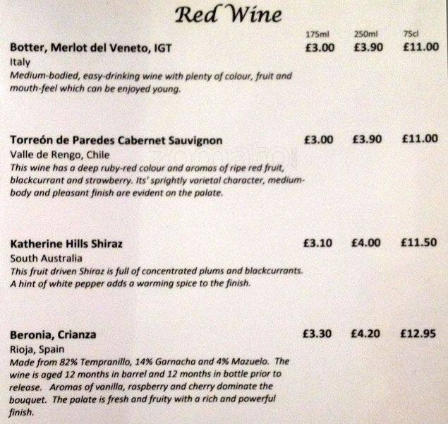 Menu at The Persevere pub & bar, Edinburgh