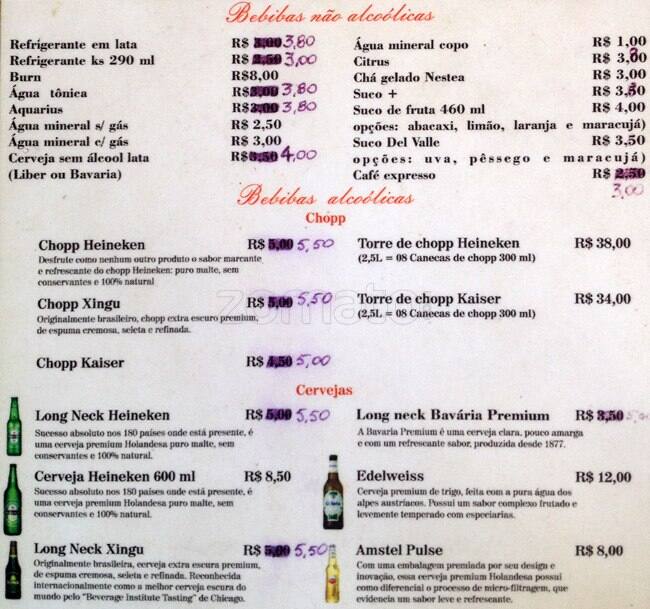 Menu at Colon pub & bar, Salvador, R. Conselheiro Saraíva