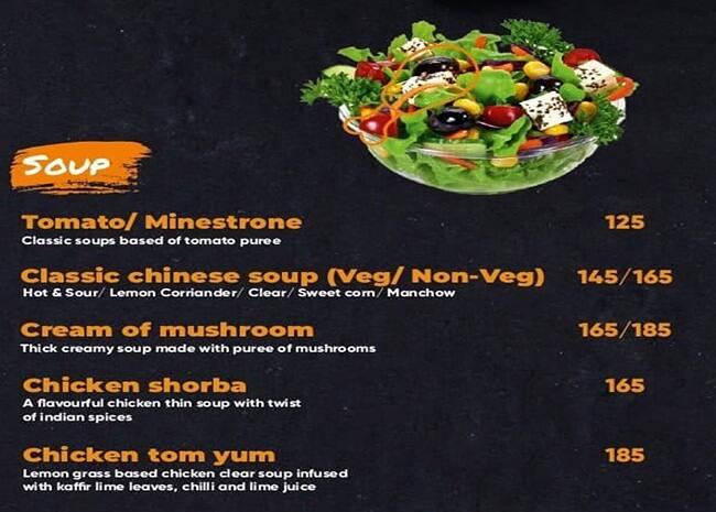 Menu of Hill's View - Papaya Tree Hotel, Rau, Indore