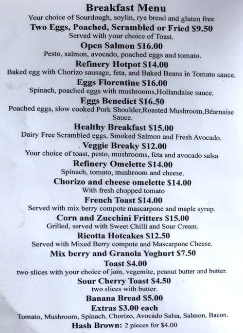 The Refinery Menu, Menu for The Refinery, Hornsby, Sydney - Urbanspoon ...