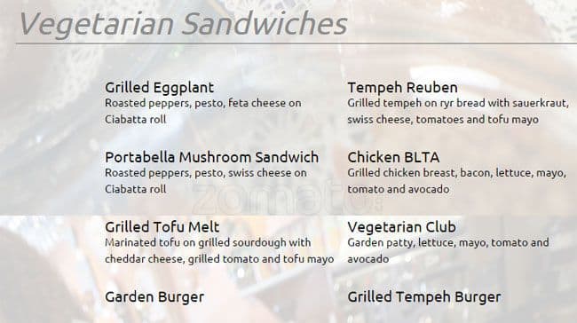 Menu at Redwood Cafe, Cotati