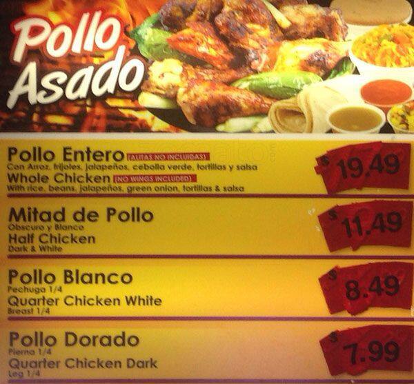 Rico Pollo Menu,Menú para Rico Pollo, Athmar Park, Denver - Urbanspoon ...