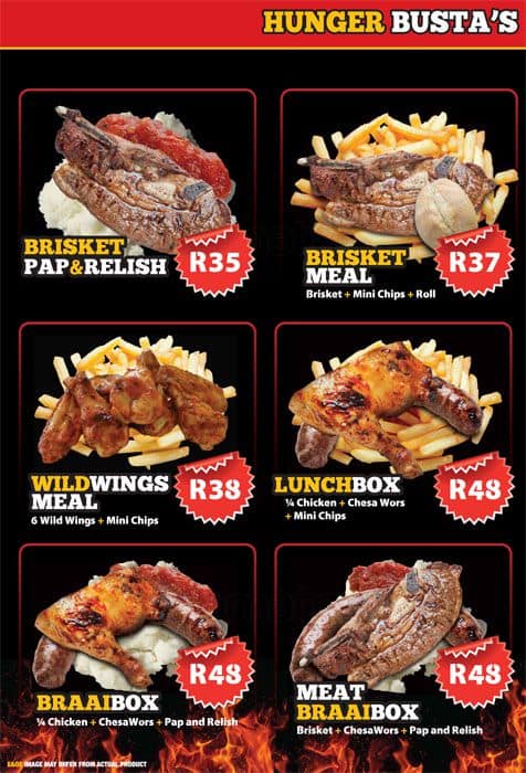 Menu at ChesaNyama Promenade restaurant, Nelspruit