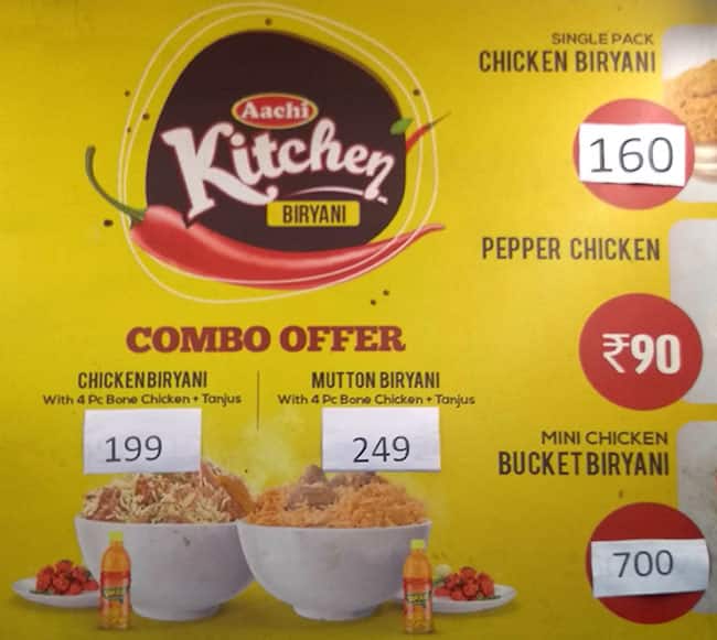 Menu of Aachi Kitchen, Anna Nagar West, Chennai
