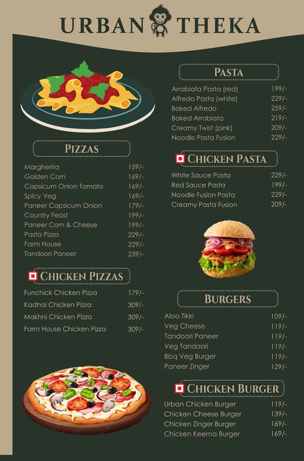 Menu of Urban Theka, Kukatpally, Hyderabad