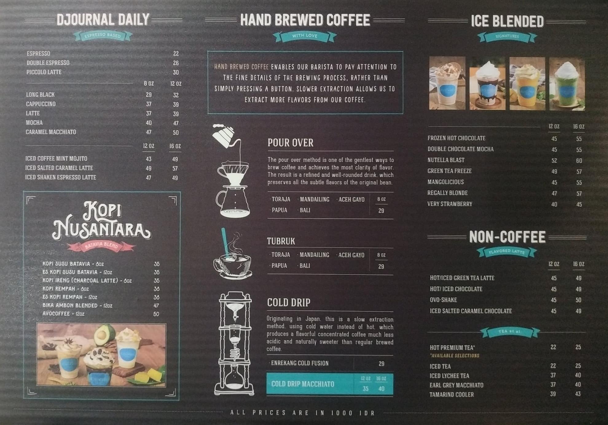 Menu at Djournal Coffee cafe, West Jakarta, Jl. Puri Indah Raya No.RT.3