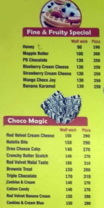 Menu of Belgians Waffle, Bodakdev, Ahmedabad