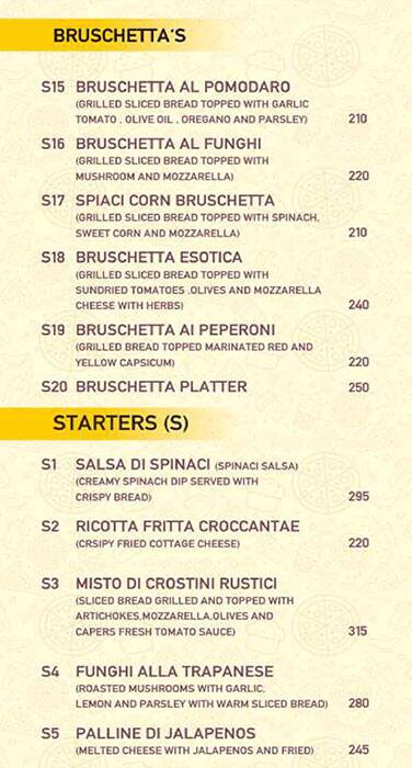 Menu of Eat Italiano, RS Puram, Coimbatore