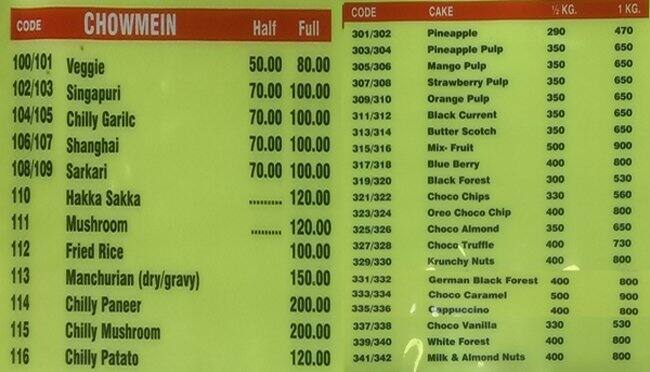 Gaurav Pastry Palace Menu, Menu for Gaurav Pastry Palace, Rohini, New ...