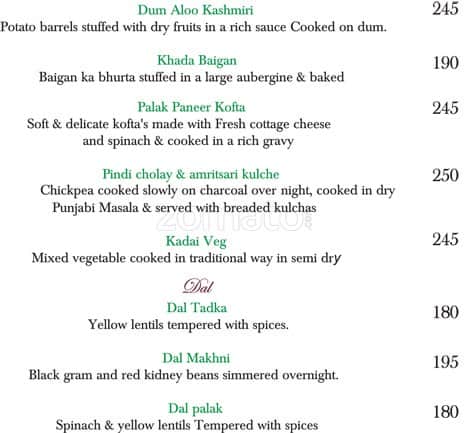 Menu at Masala Craft, Bengaluru