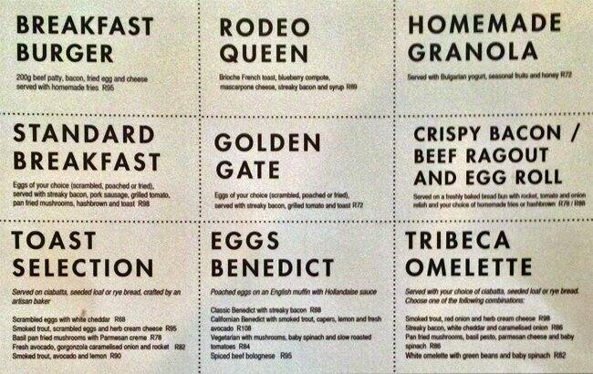Menu at TriBeCa pub & bar, Pretoria, 29