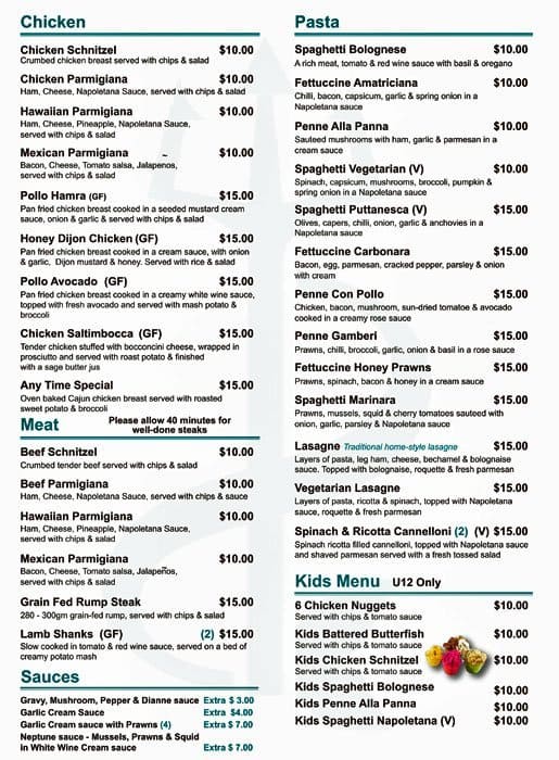 Menu at Caffe Acqua pizzeria, Elizabeth, Elizabeth Shopping Centre