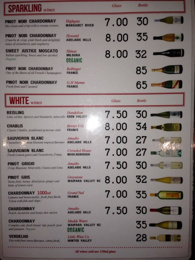 Menu at Noosa Harbour Fish Market restaurant, Tewantin, Noosa Marina