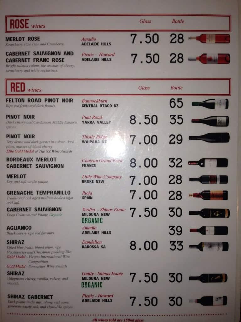 Menu at Noosa Harbour Fish Market restaurant, Tewantin, Noosa Marina