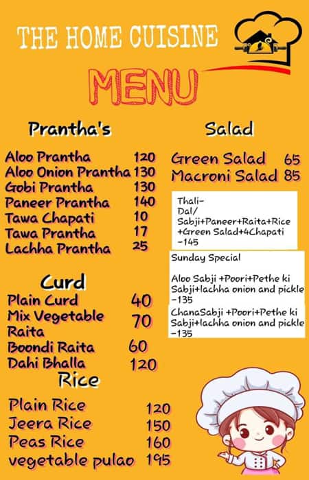 Menu at The home Cuisine, Ludhiana