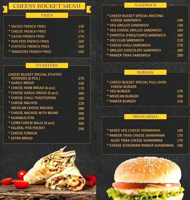 Menu of Cheesy Bucket, Dadar East, Mumbai