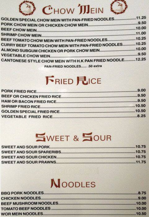 Menu at Golden Peacock restaurant, Renton, SE Petrovitsky Rd