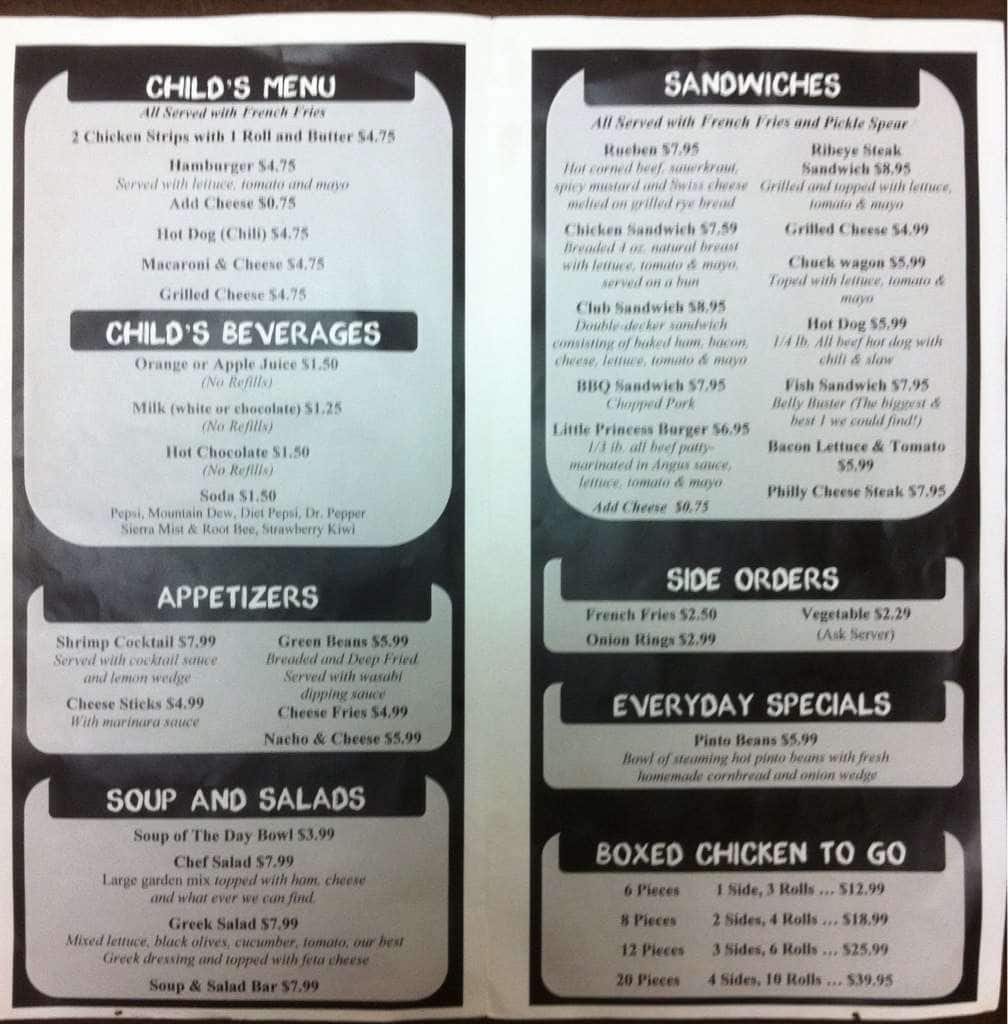 Menu at Little Princess Restaurant, Cherokee, Acquoni Rd