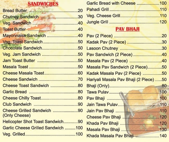 PAL Fast Food Menu, Menu for PAL Fast Food, Matunga East, Mumbai - Zomato