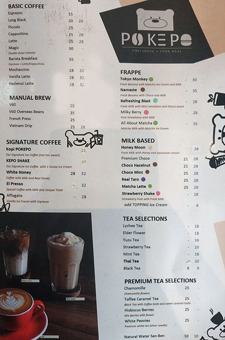 Menu at Pokepo Cafe, Tangerang