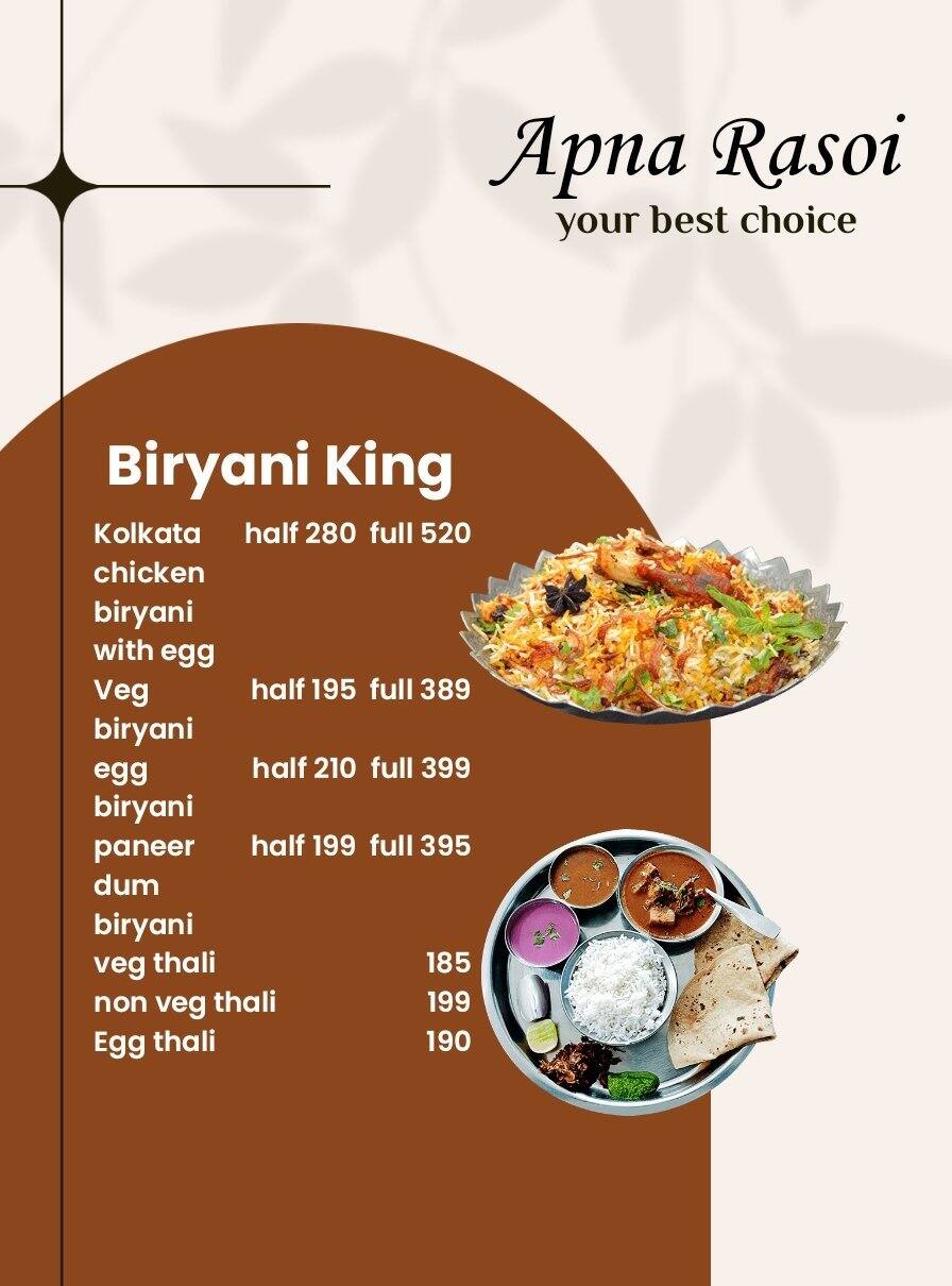 Menu of Apna Rasoi, Sector 30, Faridabad